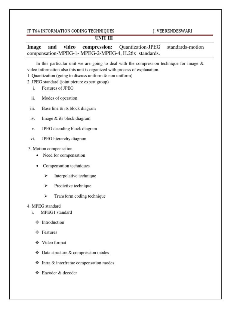 Image and Video Compression | PDF | Data Compression | Computer Data
