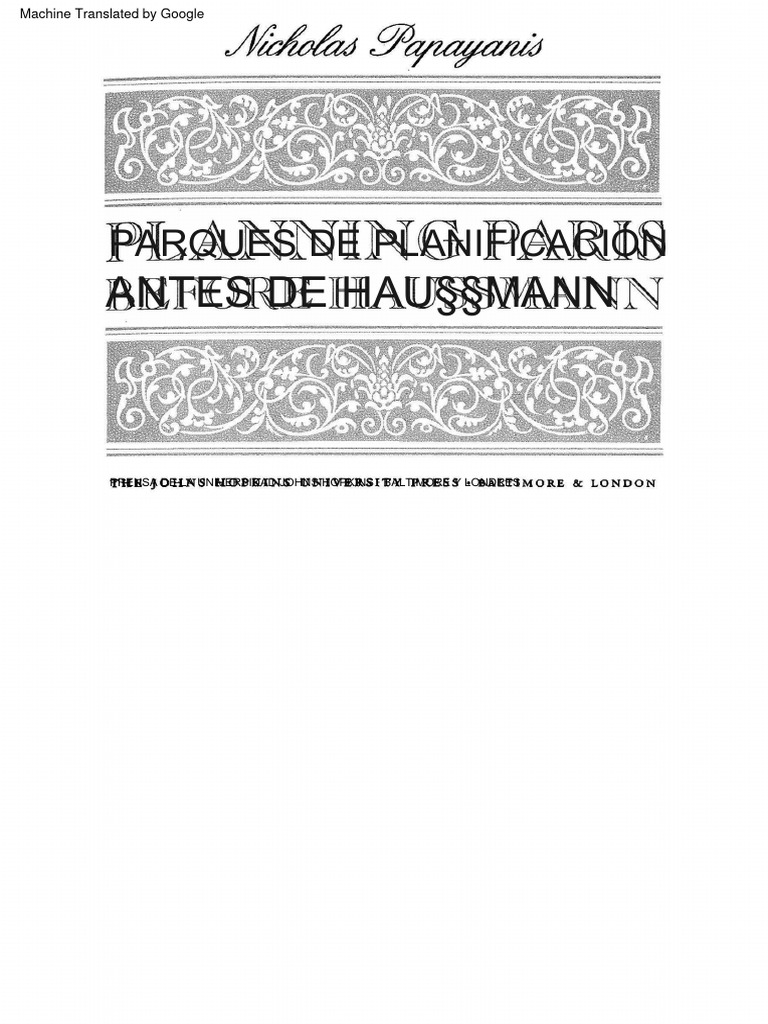 Papayanis - Planning Paris Before Haussmann (2004) | PDF