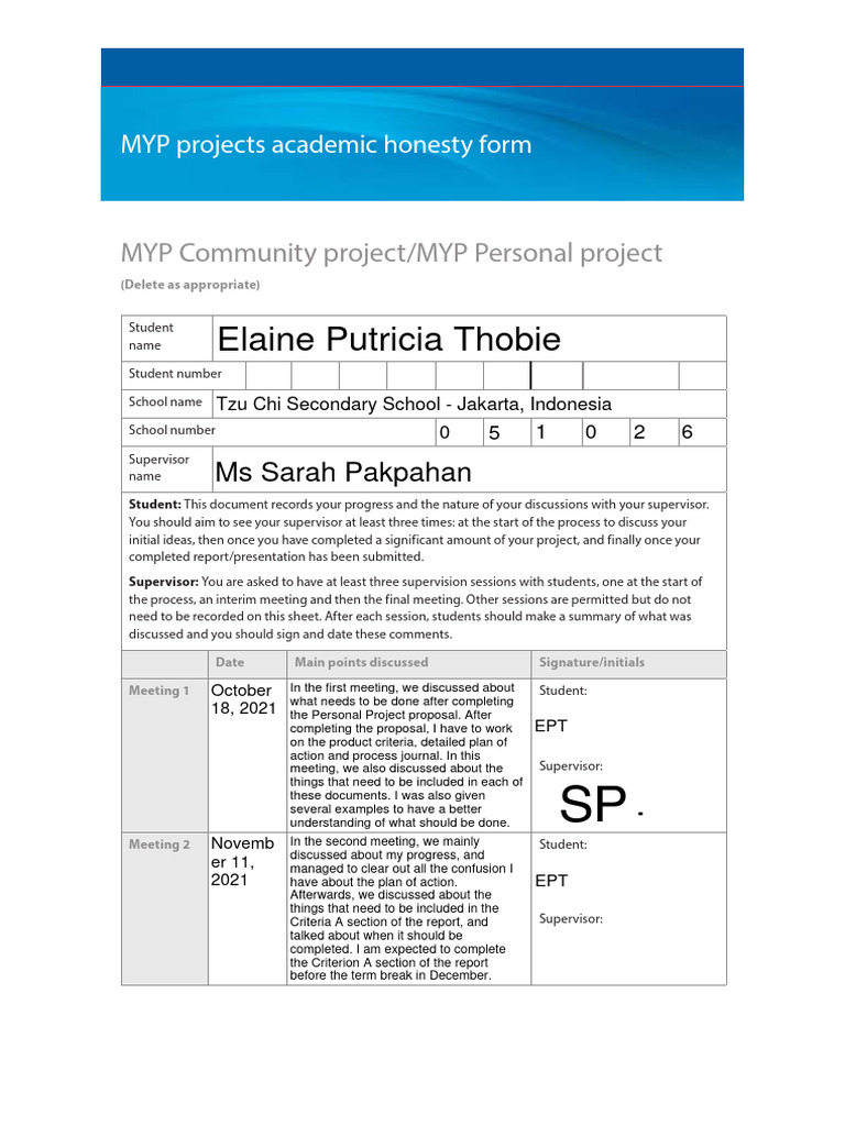 Academic Honesty Form | PDF