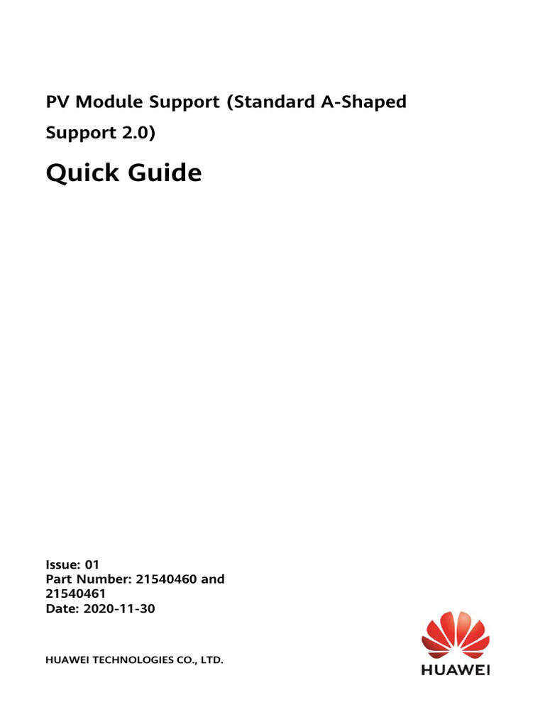 PV Module Support (Standard A-Shaped Support 2.0) Quick Guide (1 | PDF ...