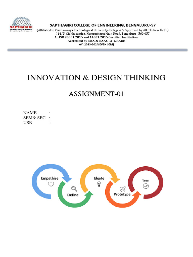 Innovation & Design Thinking: Assignment-01 | PDF | Business | Art