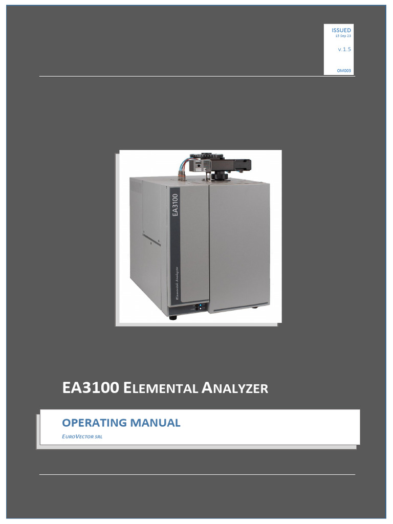OM003) EA3100 - Operating Manual (v.1.5) | PDF | Safety | Occupational Safety And Health