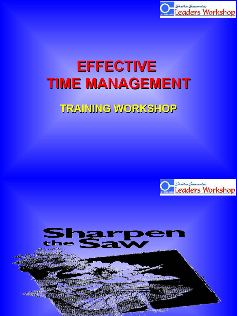 Effective Time Management Workshop | PDF | Time Management ...