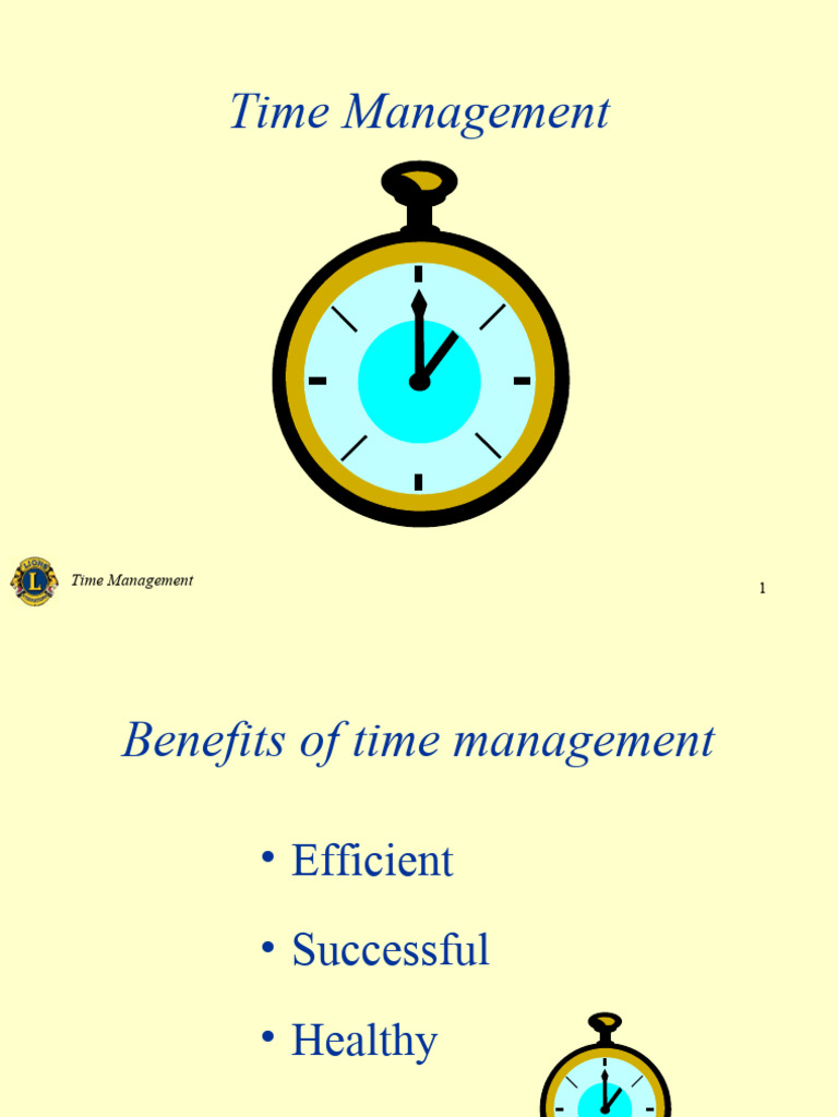 6 - Time Management (Benefits, Obstacles and Solutions) | PDF | Time ...