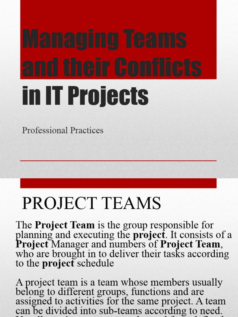 12-Managing Teams and Their Conflicts (In IT Projects) | Download Free ...