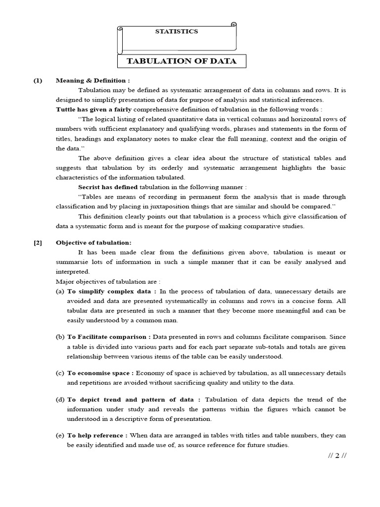 Vaghasia-Tabulation of Data-22.08.09 | PDF | Definition | Data
