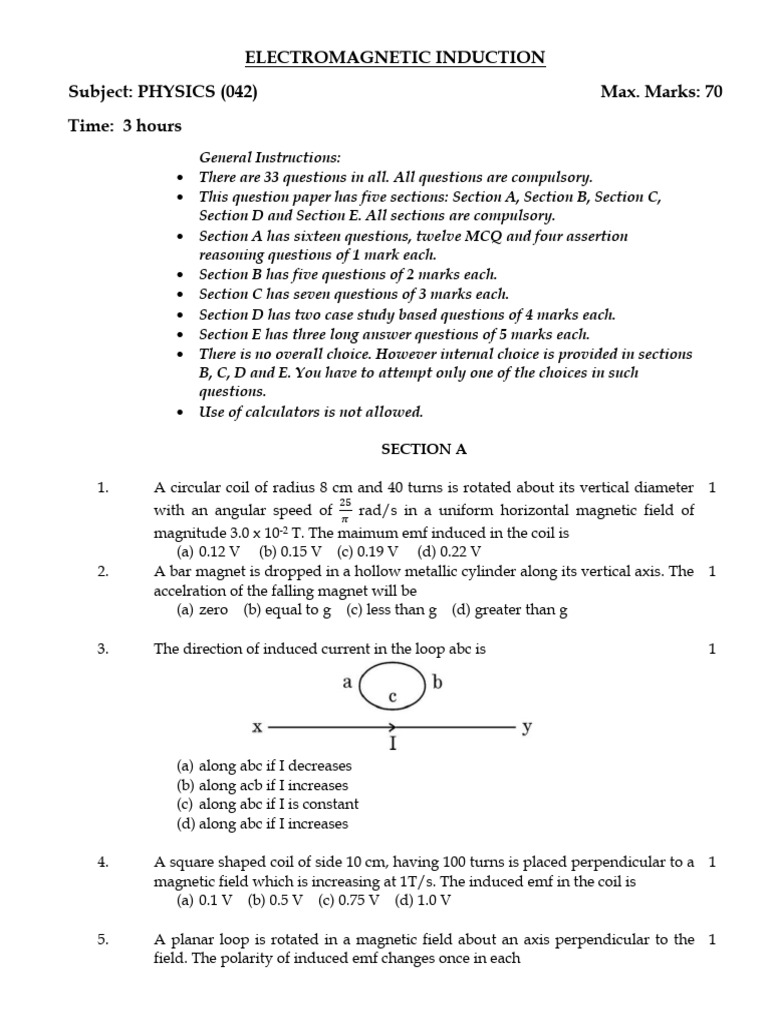 Electromagnetic Induction Paper | PDF | Inductance | Inductor