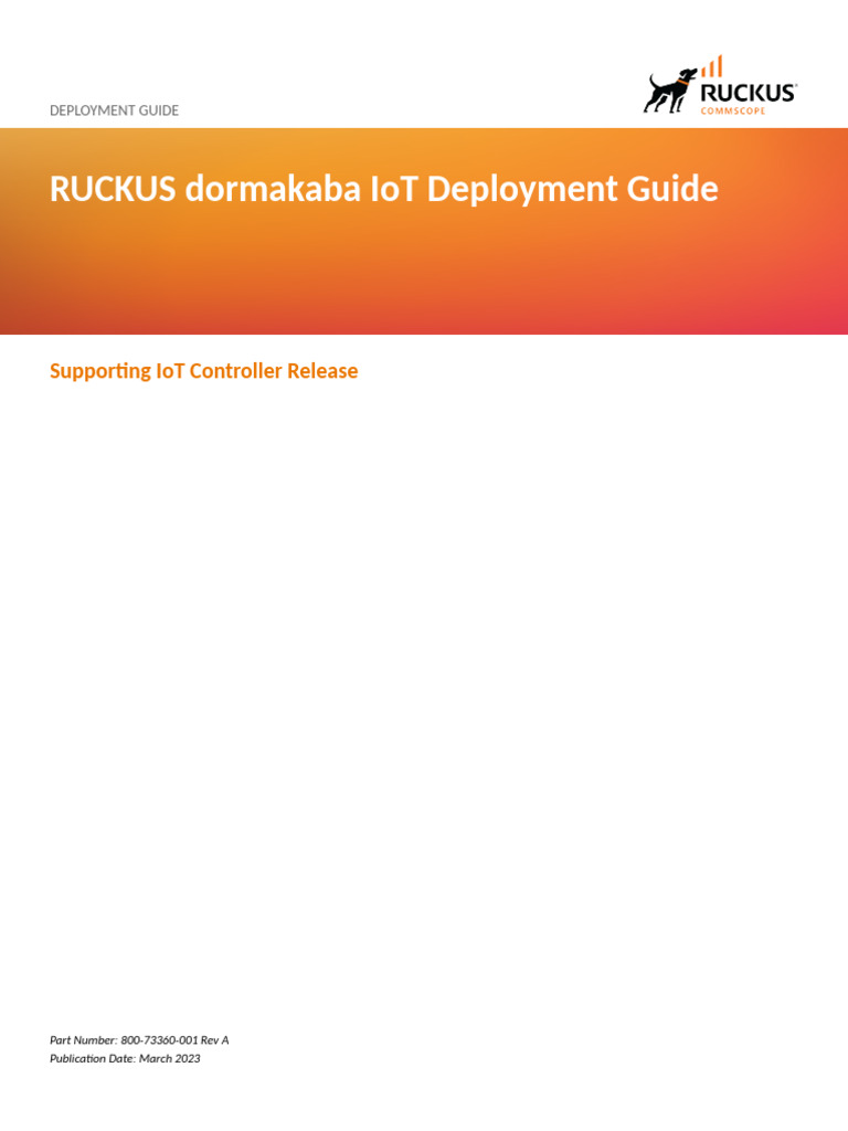RUCKUS Dormakaba IoT Deployment Guide | PDF | Public Key Certificate ...
