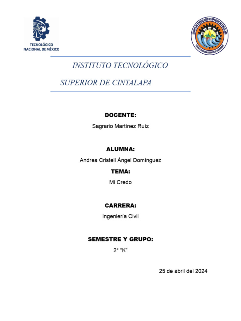 Mi Credo Personal y Filosofía de Vida | PDF