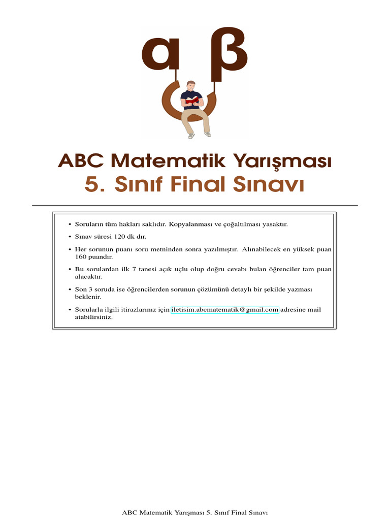 ABC Matematik Yarışması 5. Sınıf Final Sınavı | PDF