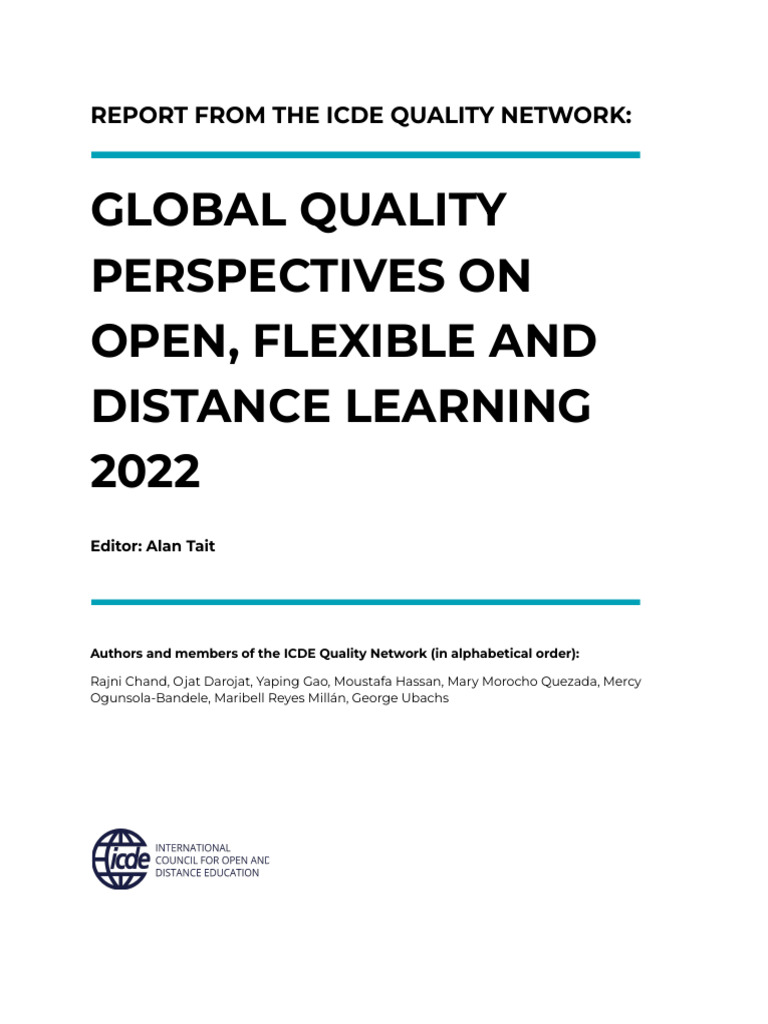 ICDE Quality Network Report 2022 1 | PDF | Educational Technology | Distance Education