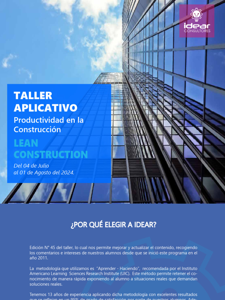 Brochure Lean 04 Julio 2024 | PDF | Gestión de proyectos | Economias