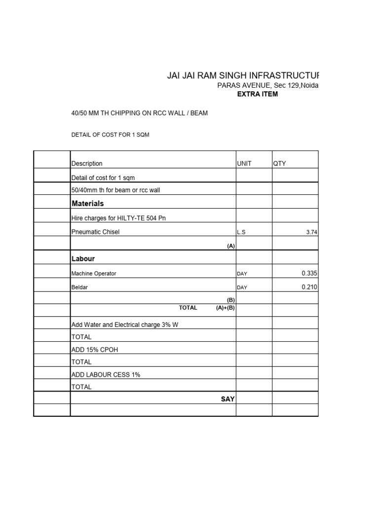 RCC Chipping 40 MM | PDF
