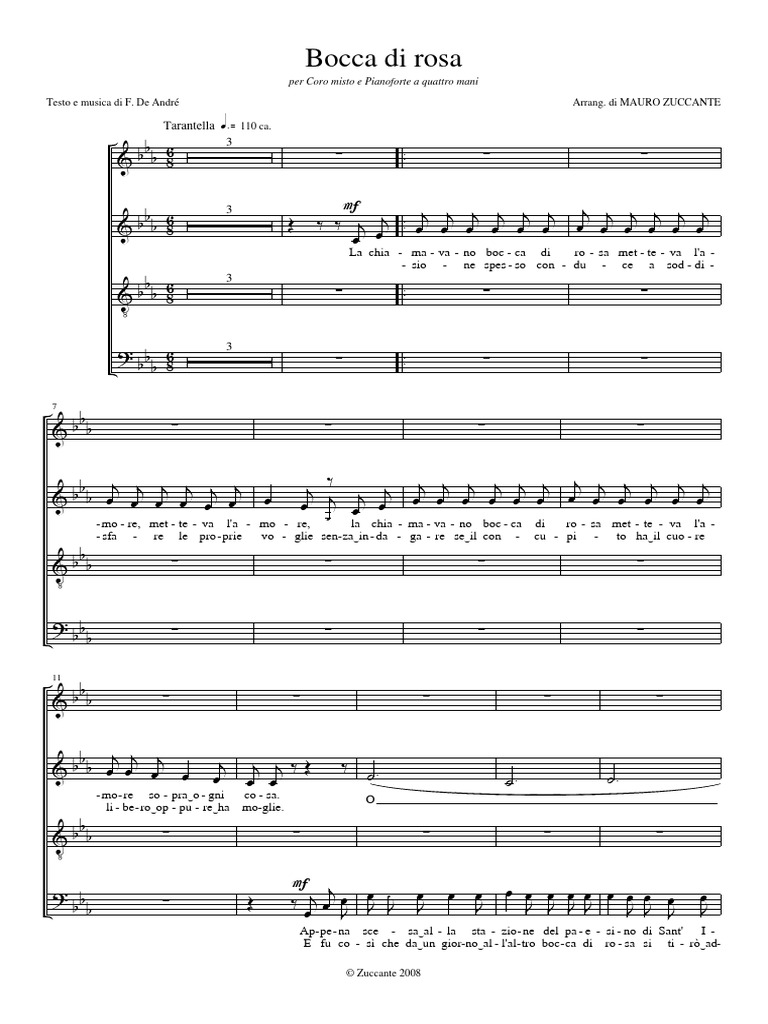 Bocca Di Rosa - Coro | PDF