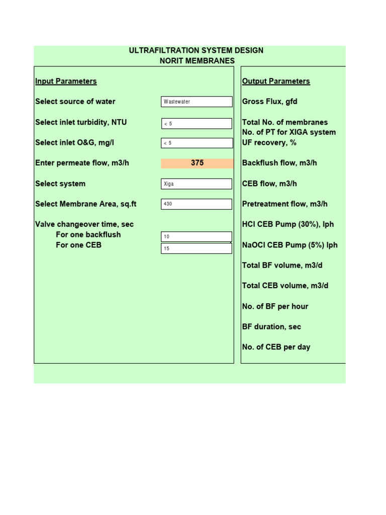 Norit UF Design | PDF | Science & Mathematics | Computers