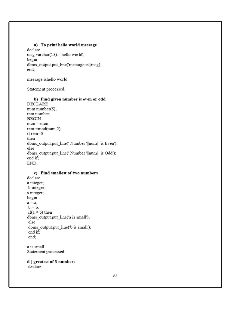 dbms-lab-manual-MR21 Syllabus Final | PDF | Parameter (Computer Programming) | Control Flow