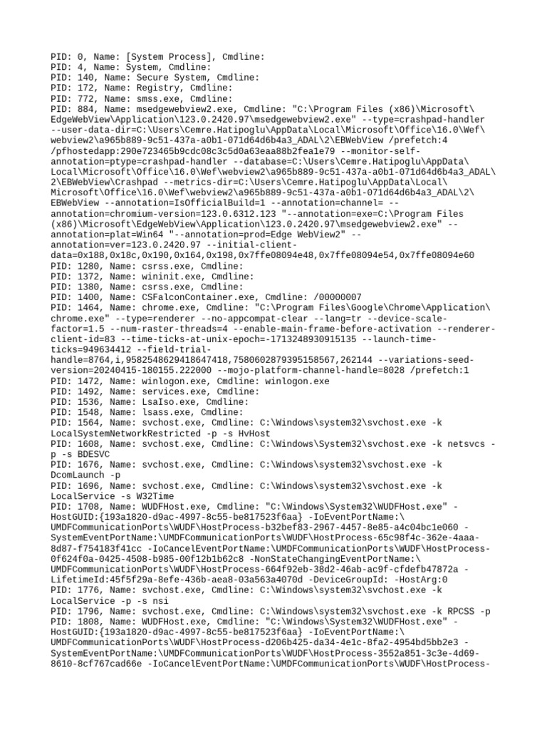 Current Process List | PDF | Microsoft Windows | System Software