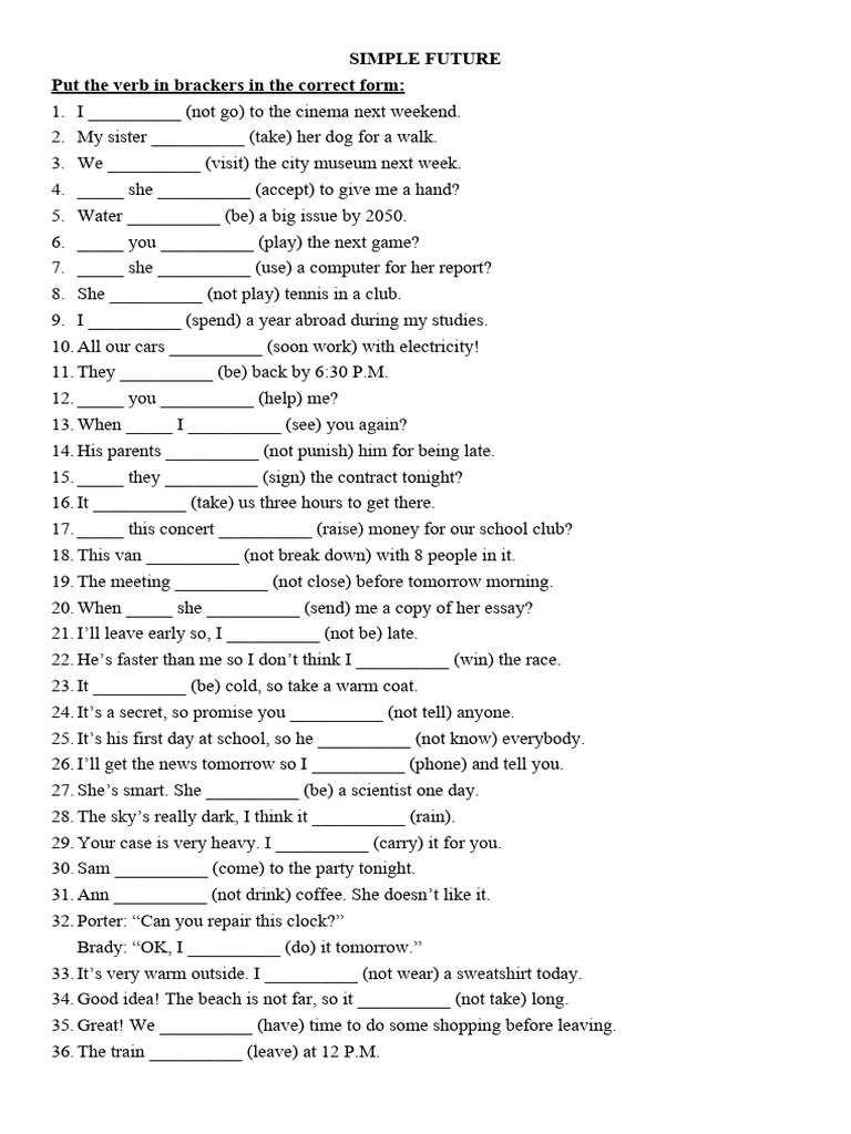 Simple Future Revision | PDF | Games & Activities