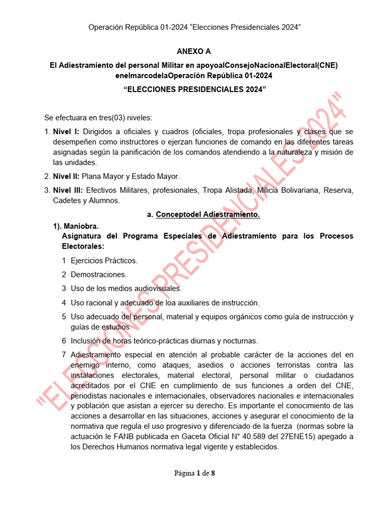 Programa Especiales de Adiestramiento CNE | PDF | Militar | Gobierno
