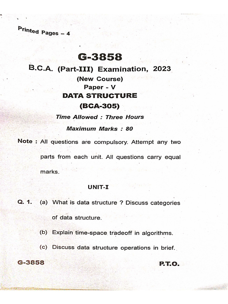 Bca III Data Structure 2022-23 | PDF