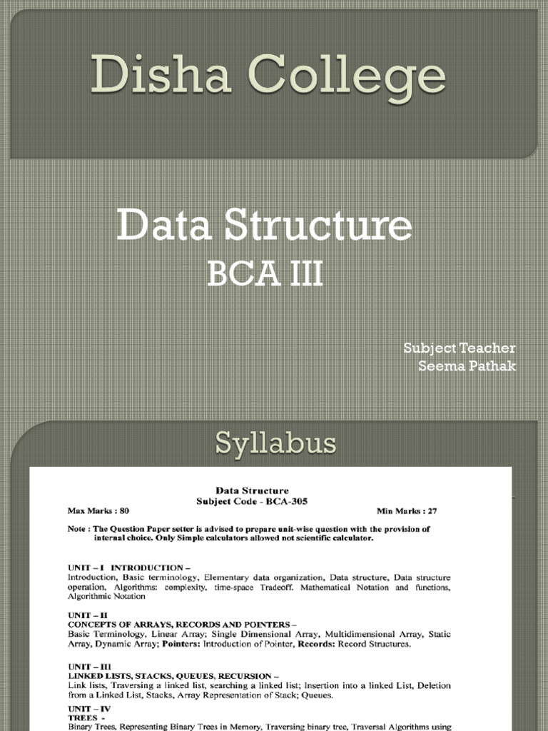 Ds Unit I Ppt 1 Pdf Data Type Pointer Computer Programming 