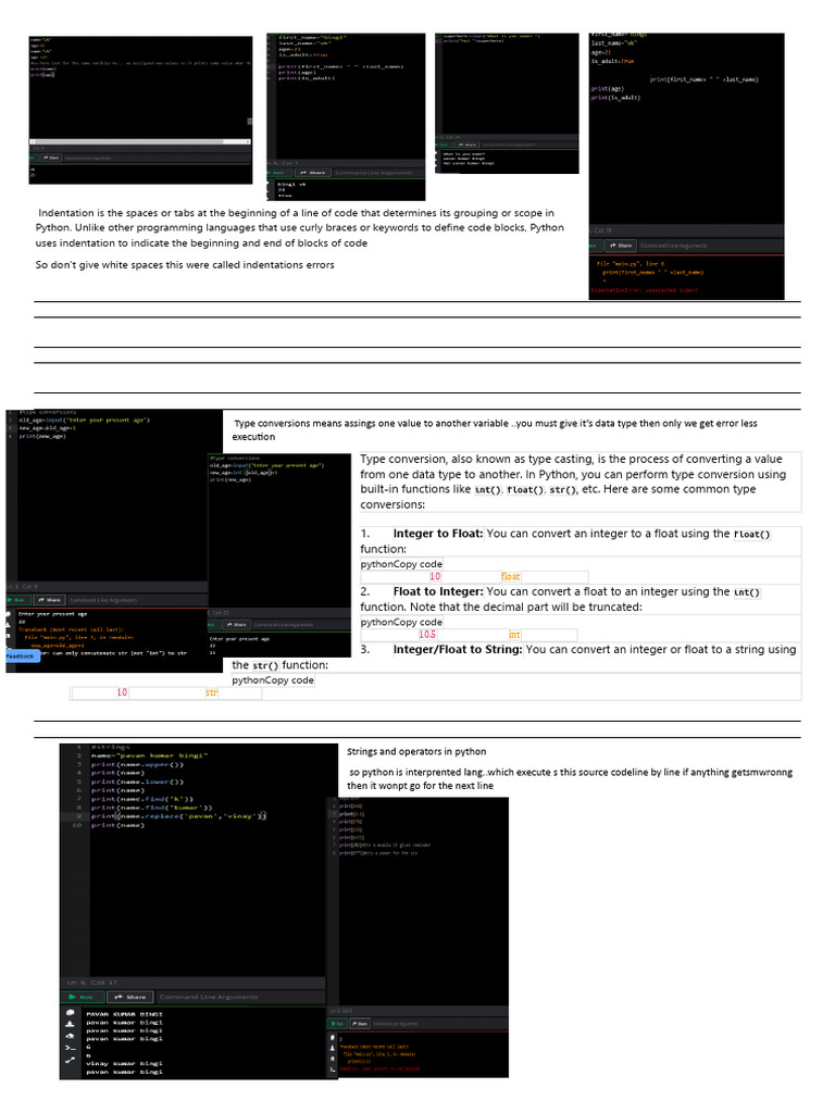 Python Practise Notes For Ml Pdf Python Programming Language Control Flow 3852