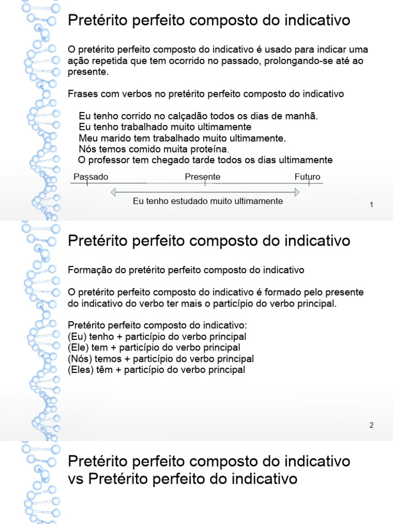 Tempos Compostos Indicativo | PDF | Relações sintáticas | Conjugação ...