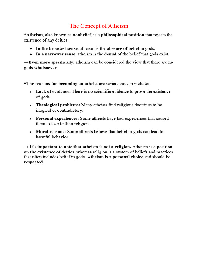 The Concept of Atheism | PDF