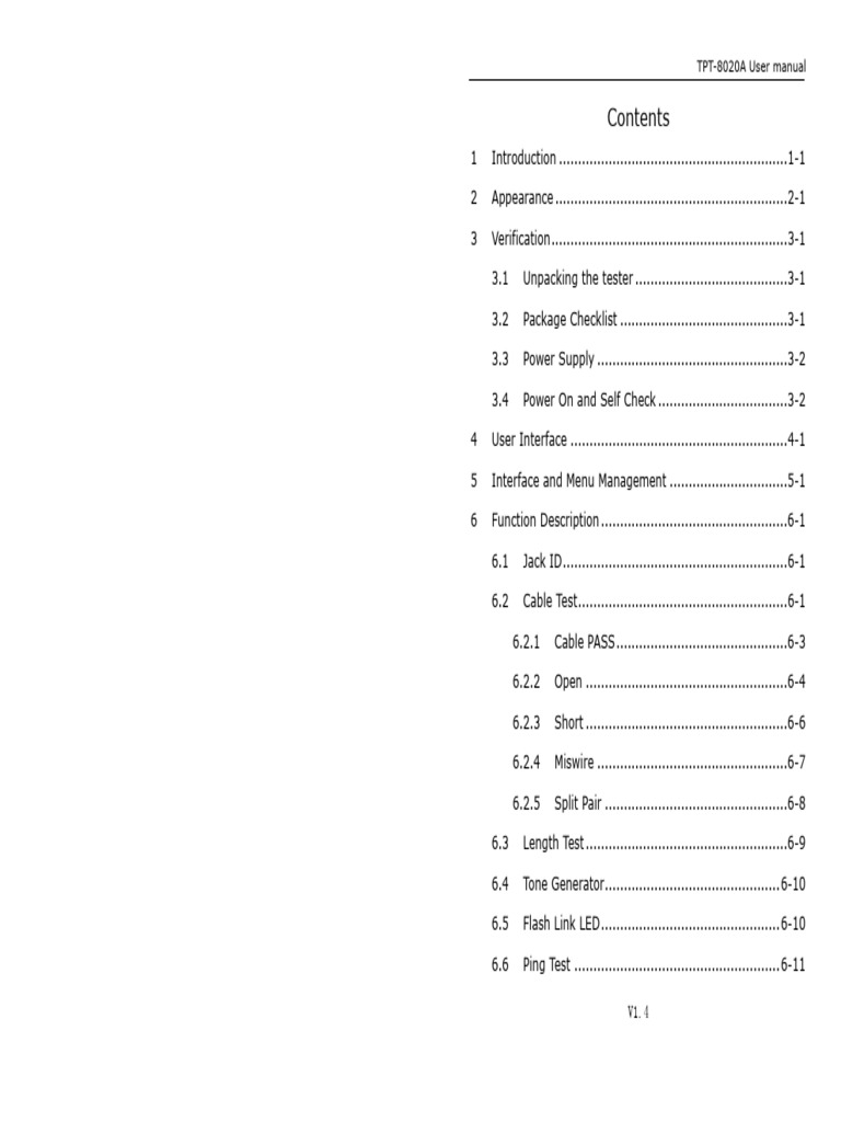 TPT-8020A User Manual V1.4 | PDF | Internet Protocols | Computer Standards