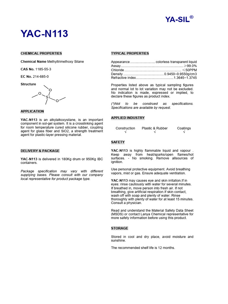 Spec Yac N113 | PDF | Water | Silicone