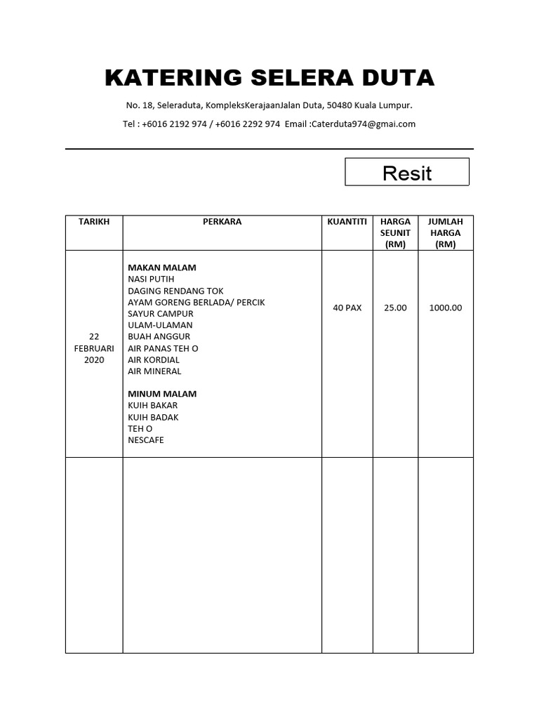 RESIT MAKANAN Your | PDF