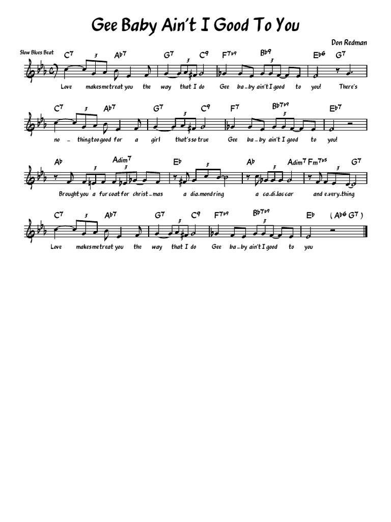 Gee Baby Ain't I Good To You | PDF