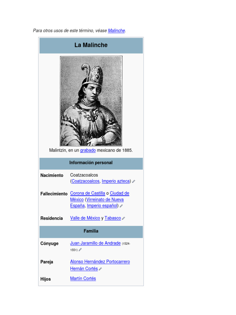 La Malinche: Intérprete y Consejera Histórica | PDF | Nueva españa | azteca