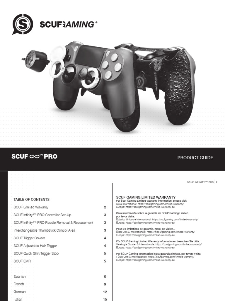 Scuf Infinity4ps Pro Manual | PDF | Trigger (Firearms)