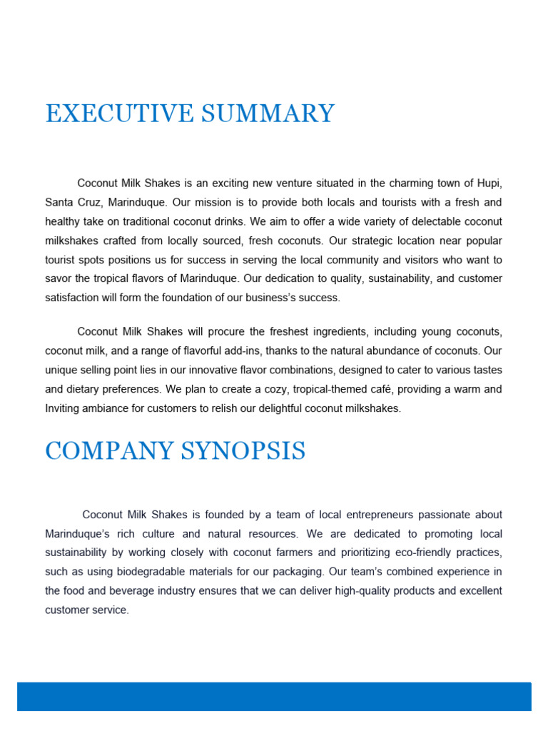 Althea Par Business Plan | PDF | Milkshake | Coconut