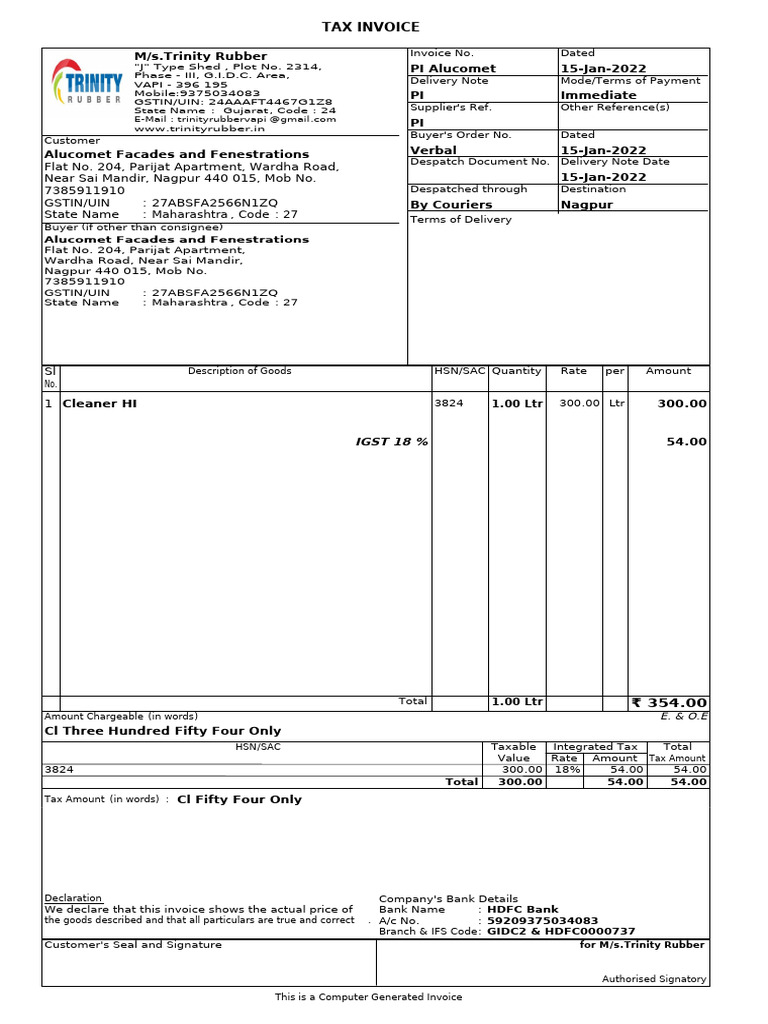 Alucomet Facades | PDF | Invoice | Taxes