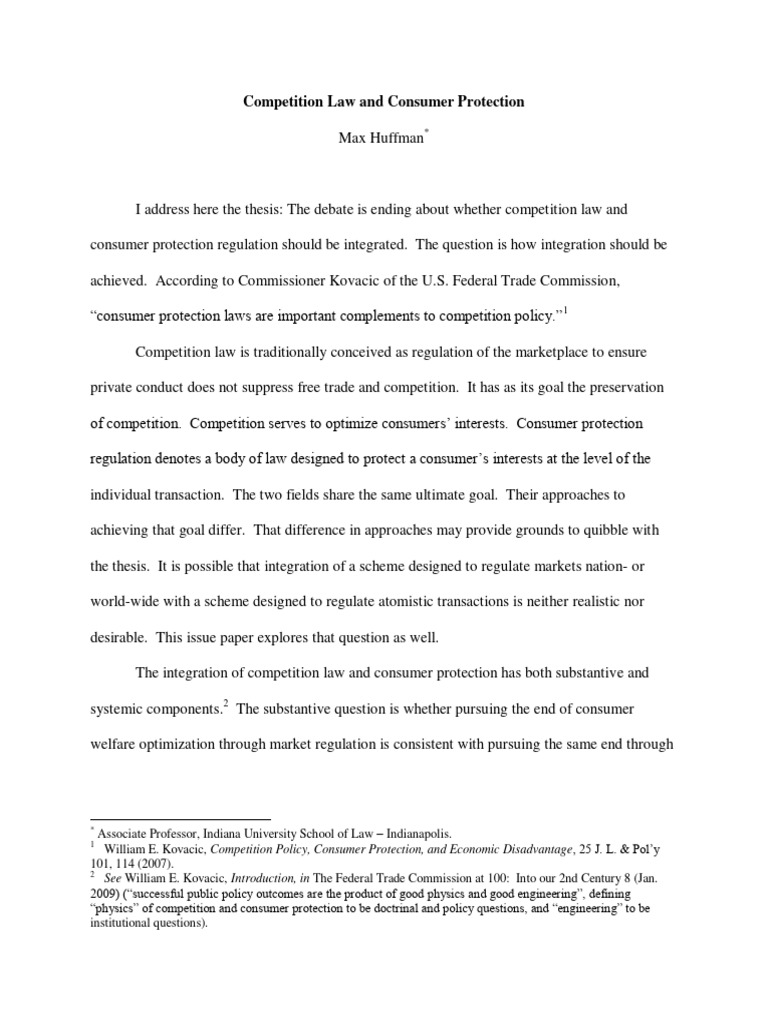 Integrating Competition Law and Consumer Protection | PDF | Competition ...