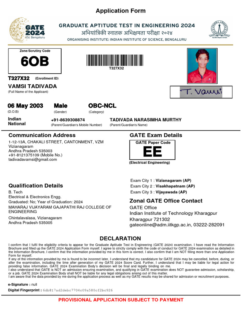 GATE (T327X32) Application | PDF