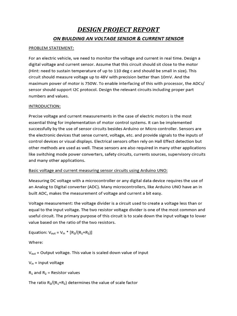 Design Project Report | PDF | Analog To Digital Converter | Voltage