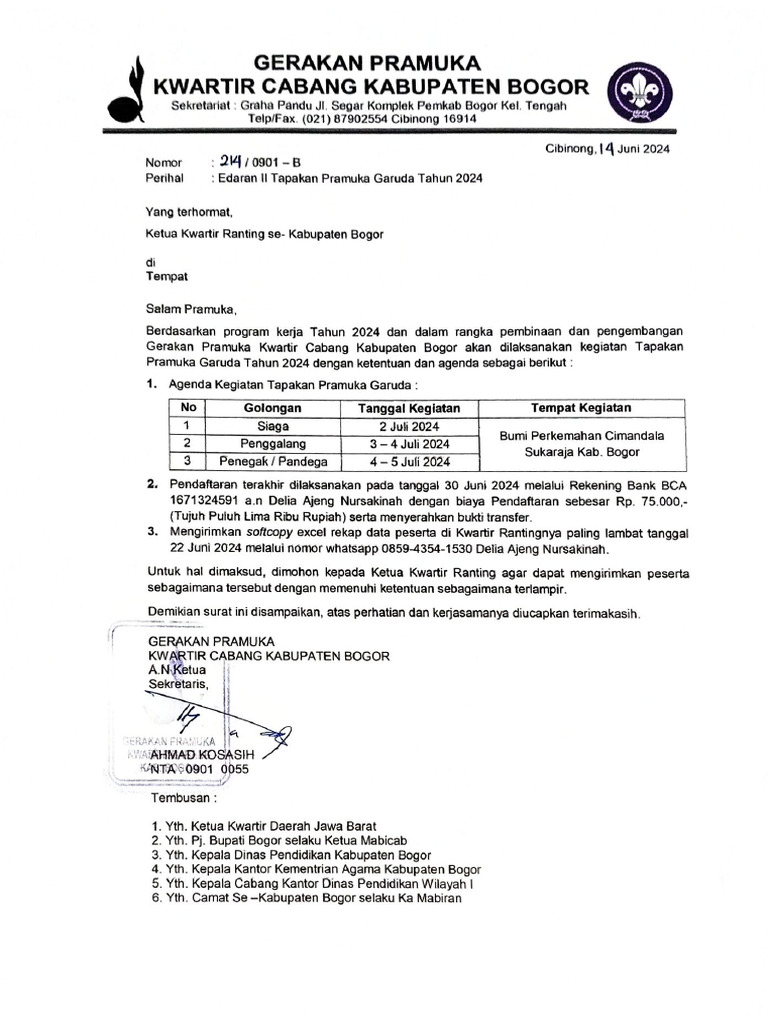 Edaran II Tapakan Pramuka Garuda Tahap I Tahun 2024 | PDF Edaran II Tapakan Pramuka Garuda Tahap I Tahun 2024 | PDF