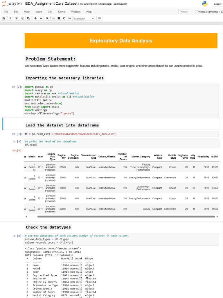 Cars Dataset EDA | PDF