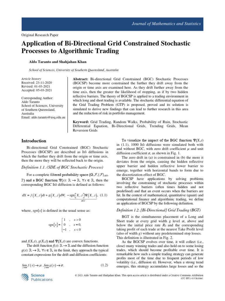 Application of Bi-Directional Grid Constrained Stochastic | PDF | Mathematics | Applied Mathematics