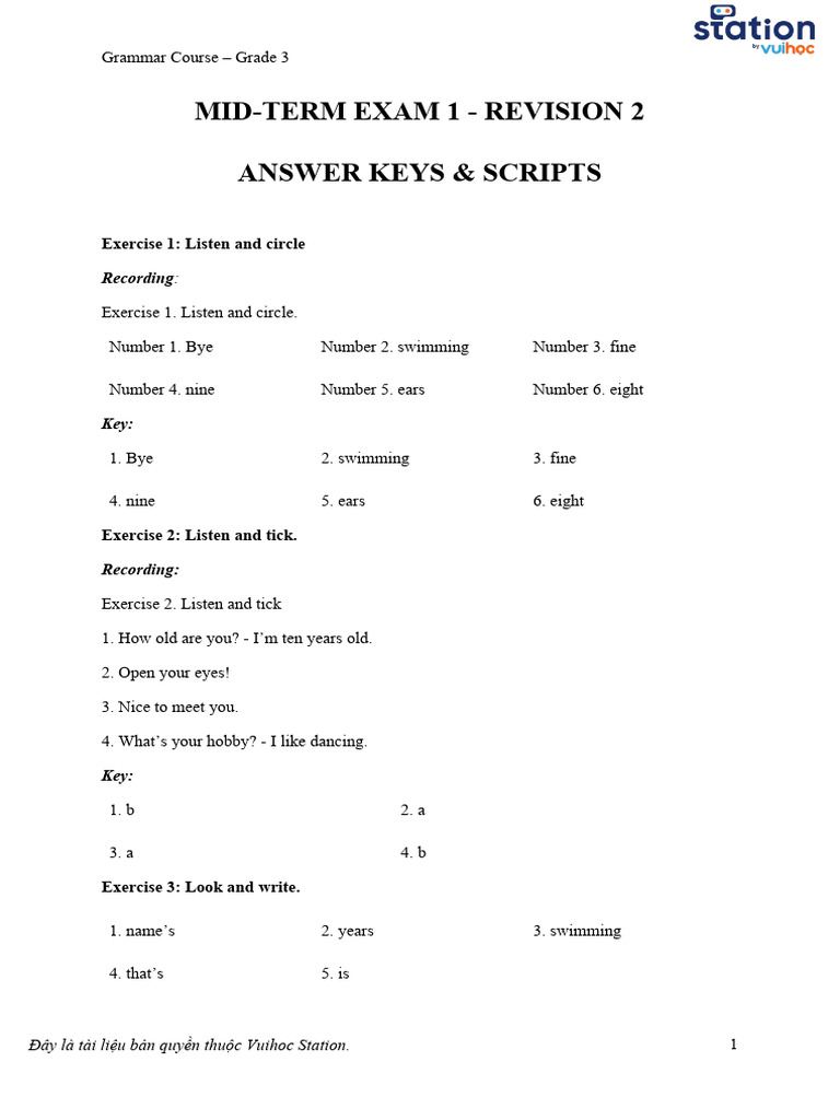(ANS) Grade 3 - Mid-Term 1 - Revision 2 | PDF