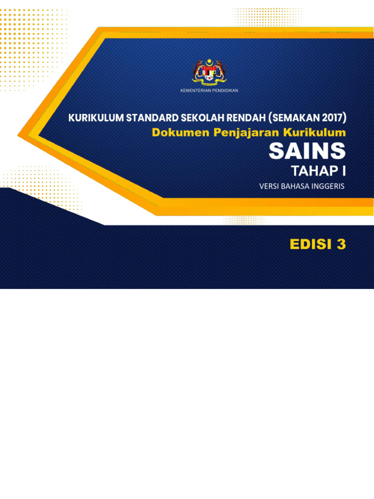 Dokumen Penjajaran KSSR Sains Tahap 1 Edisi 3 Versi Bahasa Inggeris | PDF | Density | Shape