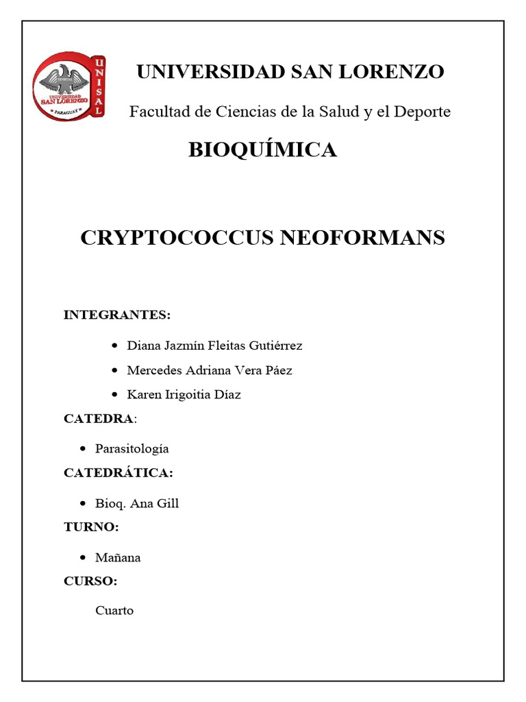 Cryptococcus Neoformans. | PDF | Meningitis | Infección