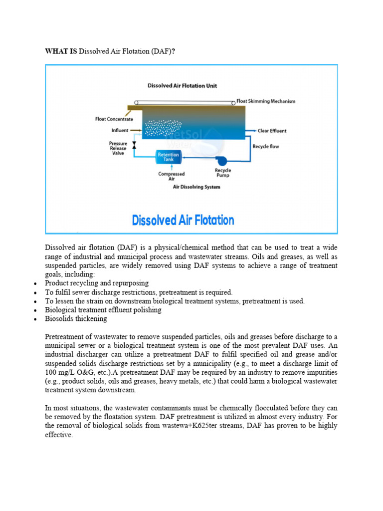 Dissolved Air Flotation (DAF) | PDF | Sewage Treatment | Water Pollution
