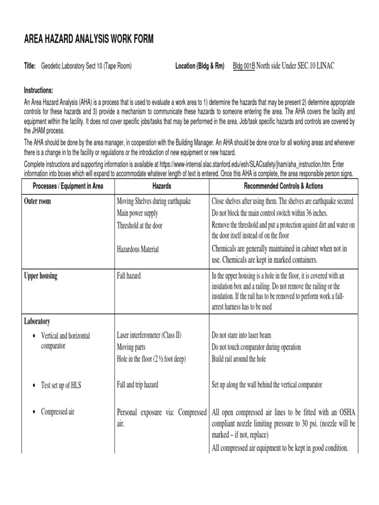 AHA Form Sec10 | PDF | Hazards | Laboratories