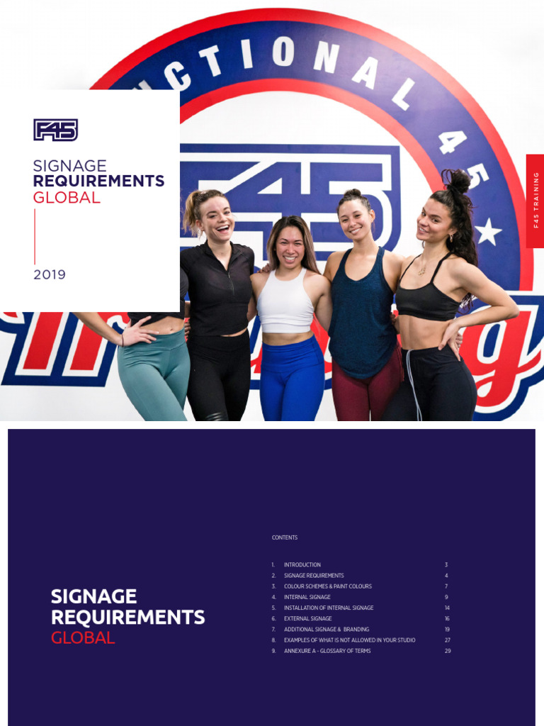 F45 GLOBAL Signage Requirements V4.8 | PDF | Paint | Drywall