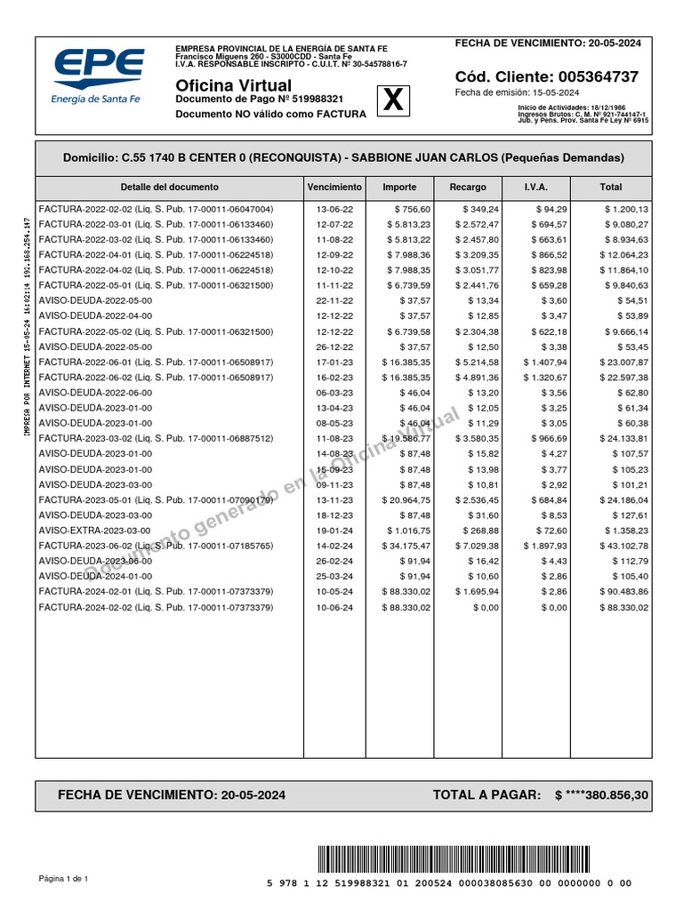 Oficina Virtual: Cód. Cliente: 005364737 | PDF | pub | Barman