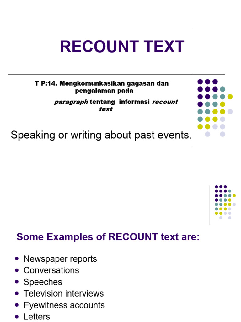 Recount Text My Unforgetable Experience | PDF | Language Arts & Discipline